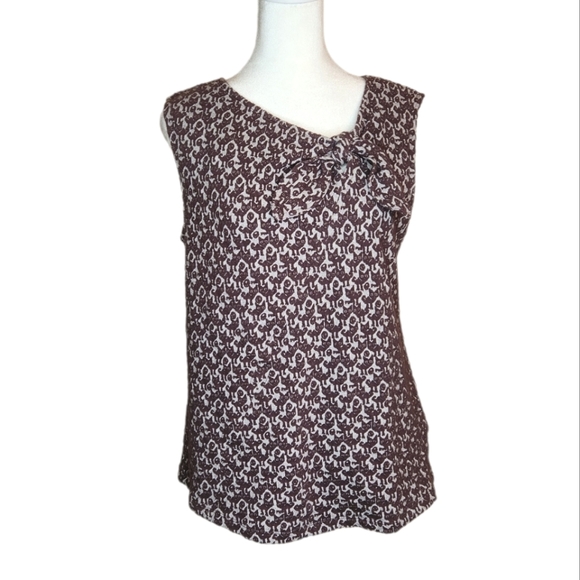 Maeve | Tops | Maeve Anthropologie Cat Print Sleeveless Top With Bow ...